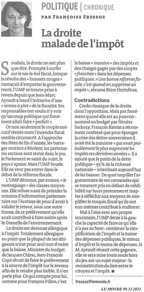 La droite malade de l'impôt - Le Bloc Notes de Gérard Gouzes