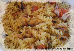 Pâtes aux fruits de mer (recette légère) - Le cahier gourmand de Sophie