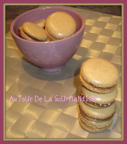 Macarons praliné-feuillantine et nutella