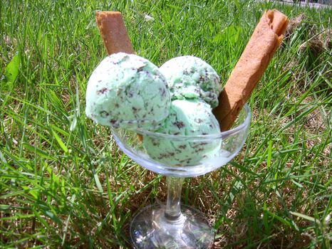 Glace menthe chocolat sans sorbetière