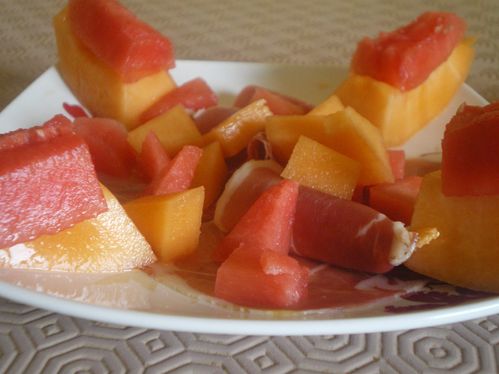 Melon, pasteque et jambon de Bayonne - Le blog de macuisinemaison.over ...