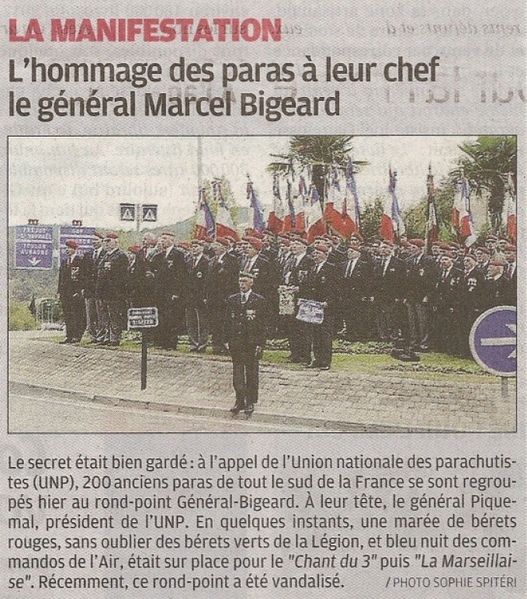 Rond point Général Bigeard débaptisé et vandalisé à Aix en Provence ...