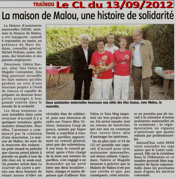 MALOU A BONNE PRESSE...@ Trainou - Mon Blog-Notes @ Trainou