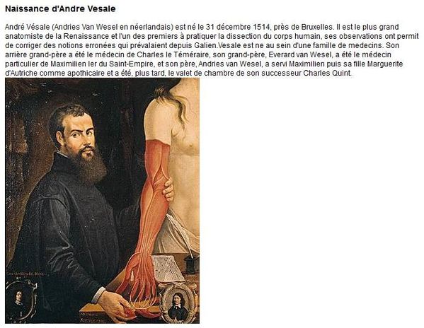 Andre Vesale un grand anatomiste - Le cartable de M.Orain